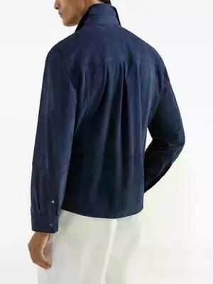 Brunello Cucinelli Suede Overshirt - Blue