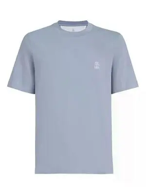Brunello Cucinelli Crew-neck Logo-detail T-shirt - Blue