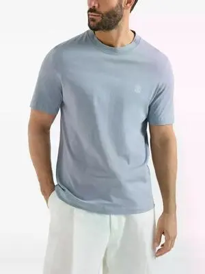 Brunello Cucinelli Crew-neck Logo-detail T-shirt - Blue