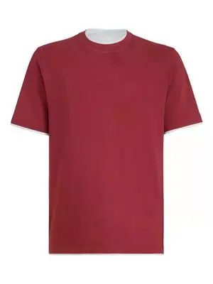 Brunello Cucinelli Layered-effect T-shirt - Red