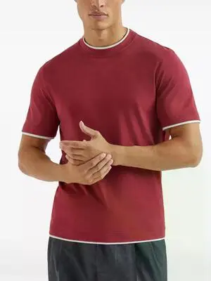 Brunello Cucinelli Layered-effect T-shirt - Red