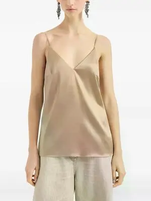 Brunello Cucinelli V-neck Top - Neutrals