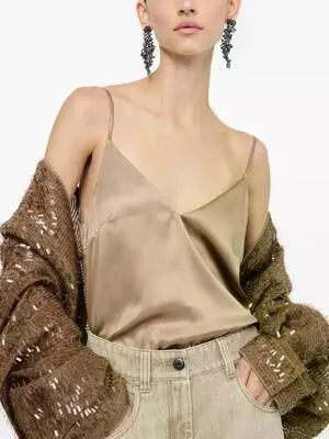 Brunello Cucinelli V-neck Top - Neutrals