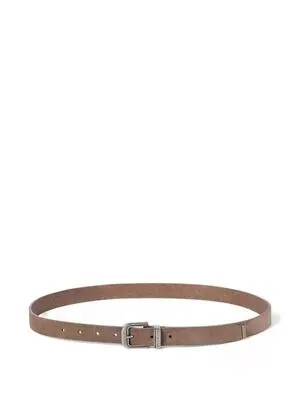 Brunello Cucinelli Reversed Leather Belt - Neutrals