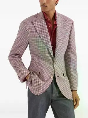 Brunello Cucinelli Houndstooth Peak Lapels Tailor Blazer