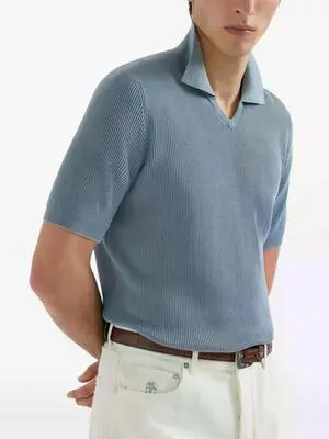 Brunello Cucinelli V-neck Short-sleeve T-shirt - Blue