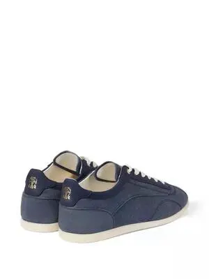 Brunello Cucinelli Textured Nubuck Sneakers - Blue