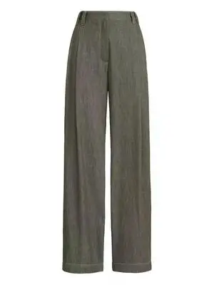 Brunello Cucinelli Denim-effect Pleated Trousers