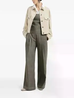 Brunello Cucinelli Denim-effect Pleated Trousers