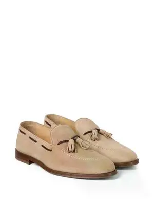 Brunello Cucinelli Suede Loafers With Tassel Detail - Neutrals
