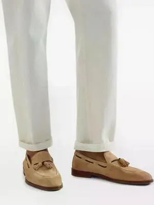 Brunello Cucinelli Suede Loafers With Tassel Detail - Neutrals