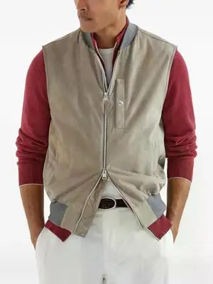 Brunello Cucinelli Suede Gilet - Neutrals