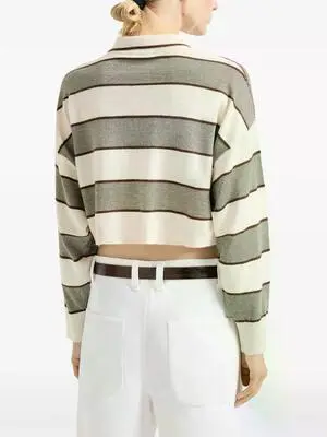 Brunello Cucinelli Striped-pattern Polo Shirt - Neutrals