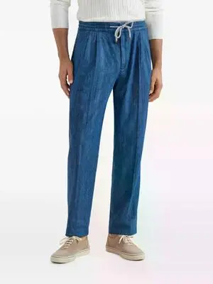 Brunello Cucinelli Pleated Drawstring Waist Jeans - Blue