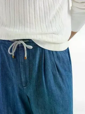 Brunello Cucinelli Pleated Drawstring Waist Jeans - Blue