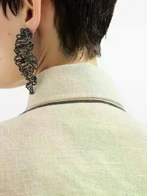 Brunello Cucinelli Monili-embellished Pea Coat - Neutrals