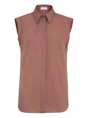 Brunello Cucinelli Sleeveless Shirt - Orange