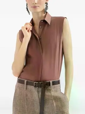 Brunello Cucinelli Sleeveless Shirt - Orange