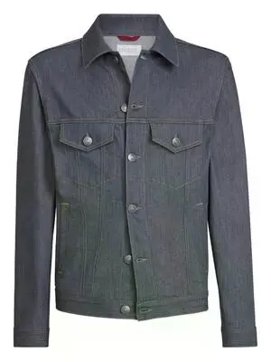Brunello Cucinelli Chest-pocket Denim Jacket - Grey