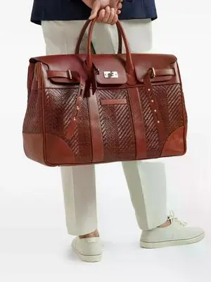Brunello Cucinelli Braided Leather Luggage Bag