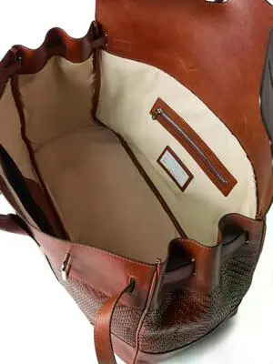 Brunello Cucinelli Braided Leather Luggage Bag