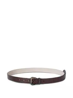 Brunello Cucinelli Lizard-effect Belt - Brown