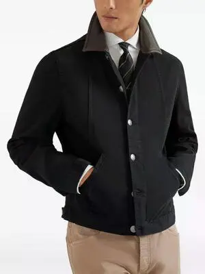Brunello Cucinelli Garment-dyed Cotton Jacket - Black