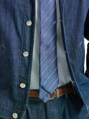 Brunello Cucinelli Striped Silk Neck Tie - Blue