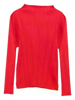 Issey Miyake Pleated Top - Red