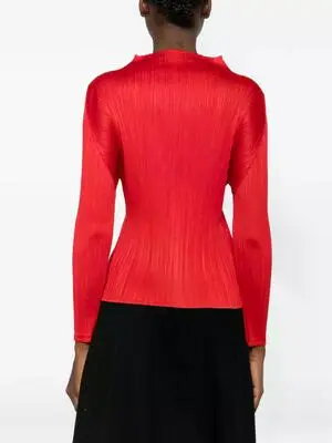 Issey Miyake Pleated Top - Red