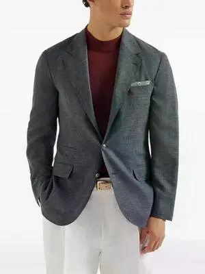 Brunello Cucinelli Slubbed Buttons Blazer