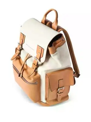 Brunello Cucinelli Grained Leather City Backpack - Neutrals