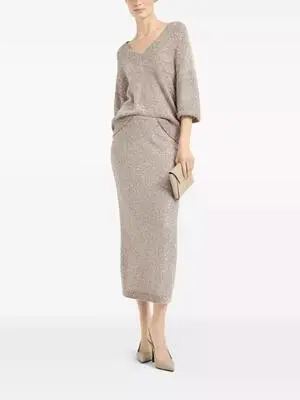 Brunello Cucinelli V-neck Sweater - Neutrals