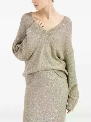 Brunello Cucinelli V-neck Sweater - Neutrals