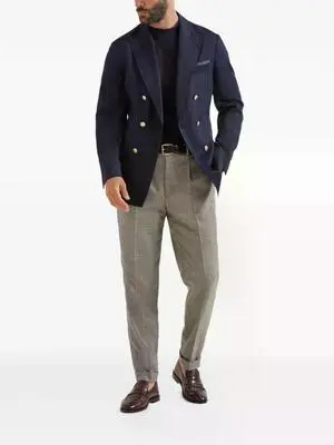 Brunello Cucinelli Check Trousers - Brown