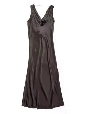 Cowl Neck Silk Dress