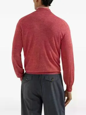 Brunello Cucinelli Half-zip Long-sleeve Sweater - Red
