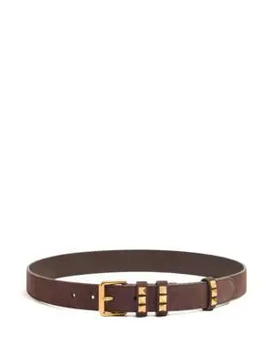 Valentino Garavani Rockstud-embellished Suede Belt - Brown