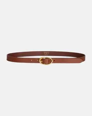 TWP Narrow Leather Belt - Cognac
