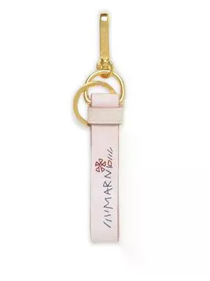 Marni Flower-embroidered Charm Keyring - Pink