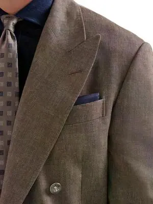 Brunello Cucinelli Striped-border Silk Pocket Square - Blue