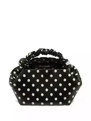 GANNI Small Polka-dot Tote Bag - Black