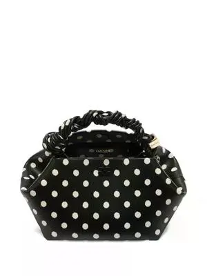 GANNI Small Polka-dot Tote Bag - Black