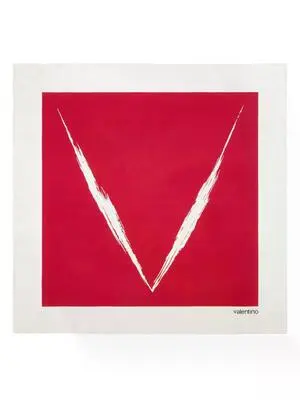Valentino Garavani Logo-print Silk Scarf - White
