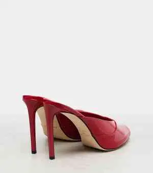 JIMMY CHOO Brigitte 100 Patent Leather Mules