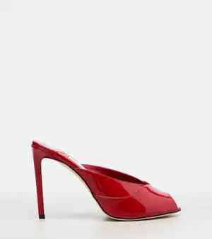 JIMMY CHOO Brigitte 100 Patent Leather Mules