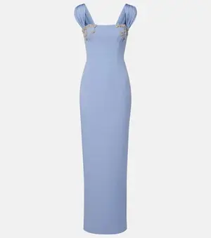 Rachel Gilbert Malia Embellished Crepe Corset Gown