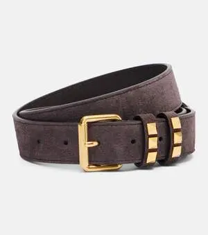 Valentino Garavani Rockstud Suede Belt - Brown