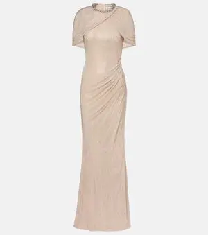 SELF-PORTRAIT Embellished Caped Maxi Dress