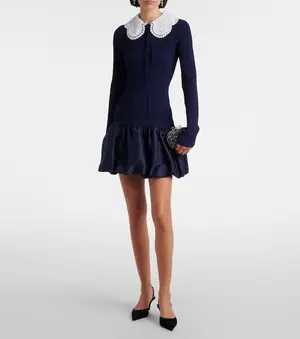 SELF-PORTRAIT Waffle-knit Minidress